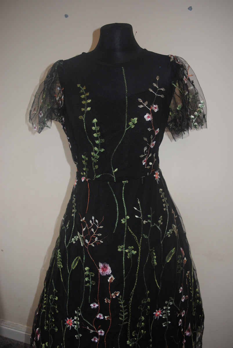 Embroidered Flower Tulle Dress, Prom Dress – Becci's Bridal Designs